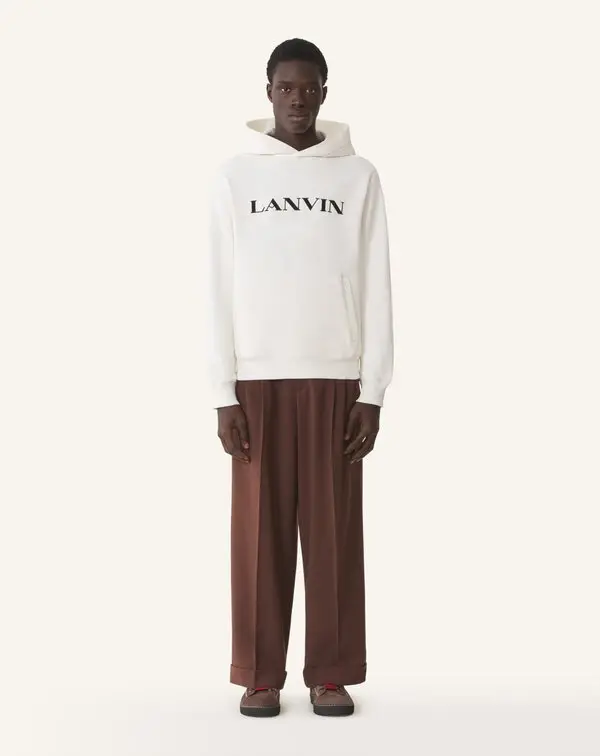 LANVIN Embroidered Logo Cotton Hoodie