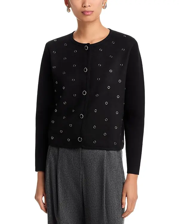 SIONI Grommet Mixed Media Jacket