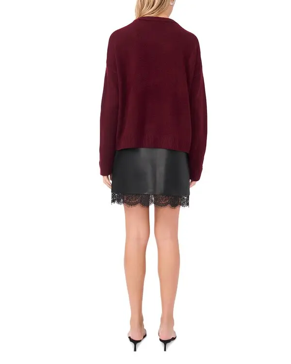 Vince Camuto Mixed Media Paillette Front Sweater - Wine