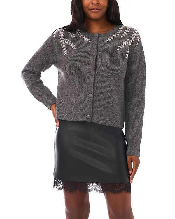 Vince Camuto Beaded Shoulder Cardigan