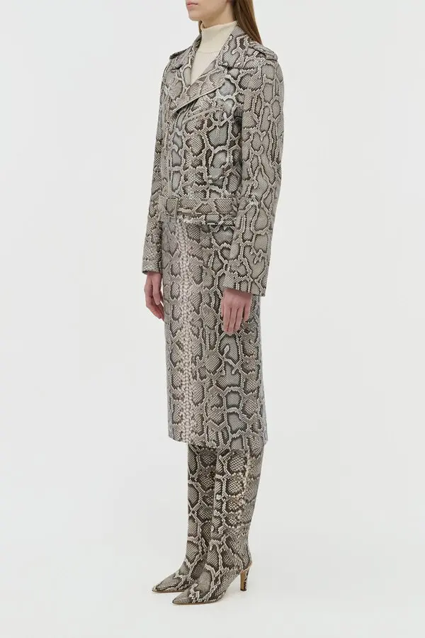 Gabriela Hearst Anton Biker Jacket In Inversa™ Snakeskin