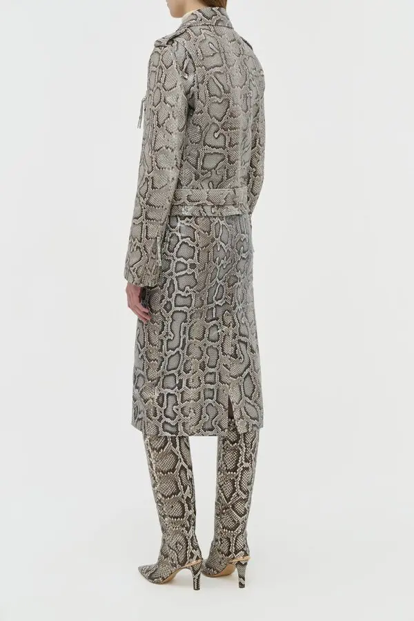 Gabriela Hearst Anton Biker Jacket In Inversa™ Snakeskin