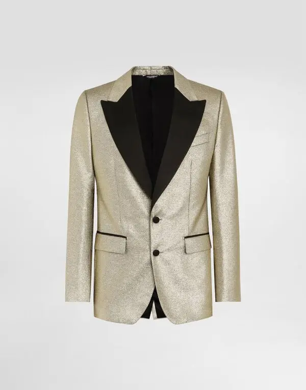 Dolce & Gabbana Single-breasted Lamé Jacquard Tuxedo Jacket - Gold