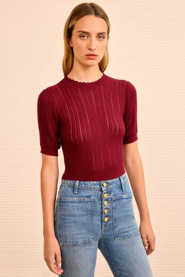 Ulla Johnson Gemma Short Sleeve Knit Top