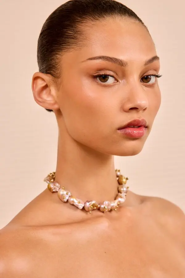 Ulla Johnson Baroque Pearl Choker - Pink Pearl