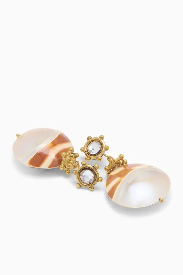 Ulla Johnson Embellished Shell Drop Earrings