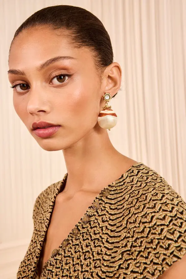 Ulla Johnson Embellished Shell Drop Earrings