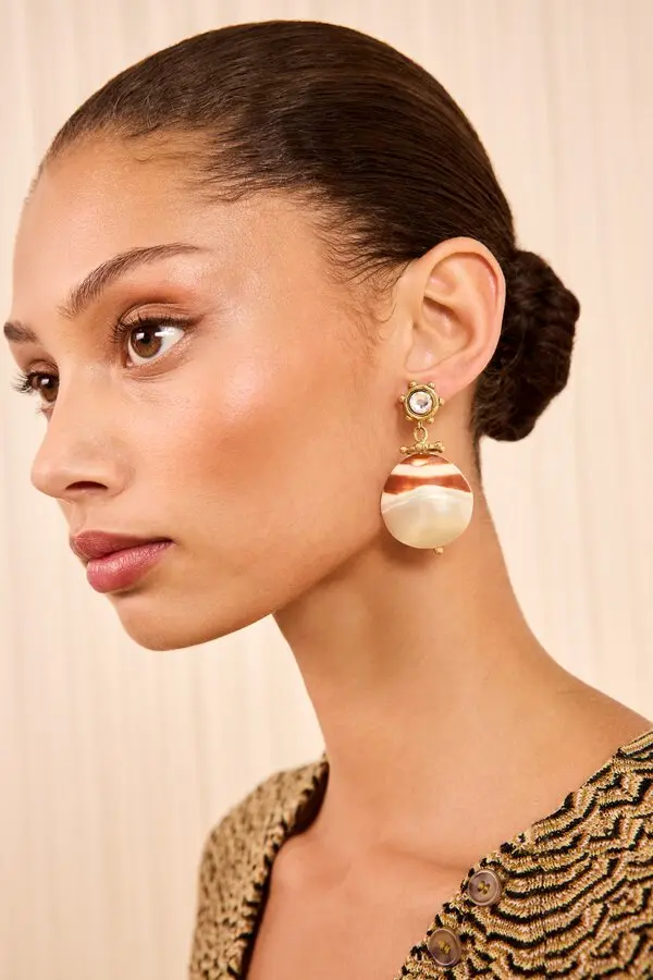 Ulla Johnson Embellished Shell Drop Earrings