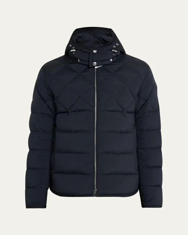 Moncler Cecaud Hooded Short Down Jacket - Navy