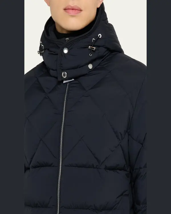 Moncler Cecaud Hooded Short Down Jacket - Navy