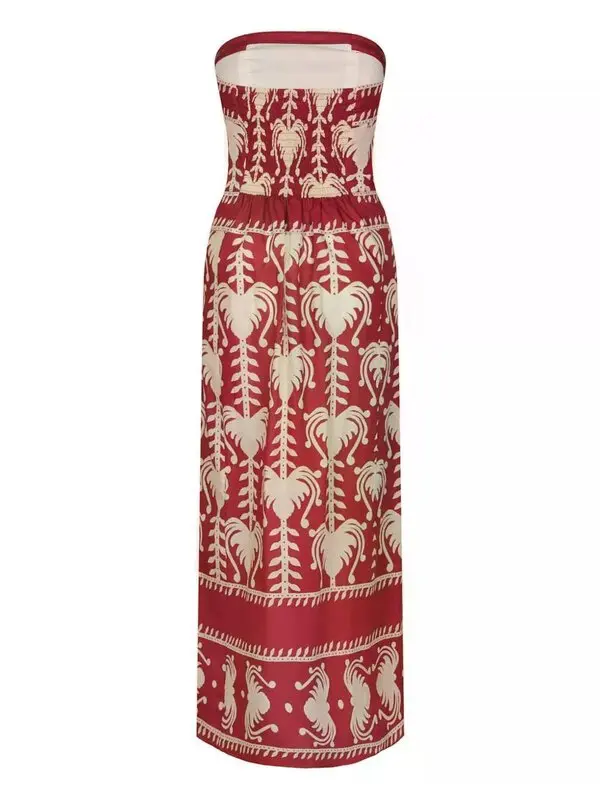 Johanna Ortiz Ancient Peru Strapless Dress - Red