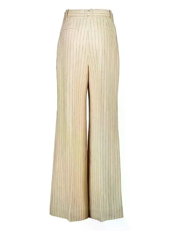 Zimmermann Pinstriped Belted Trousers - Neutrals