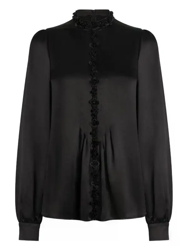 Dolce & Gabbana Silk Satin Floral Blouse