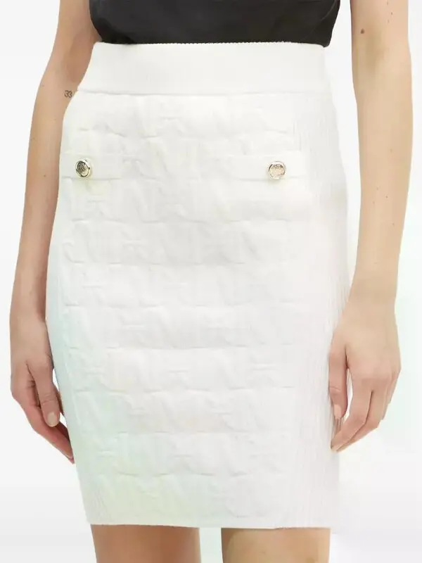 MARCIANO Embossed Mini Skirt With Button Detail