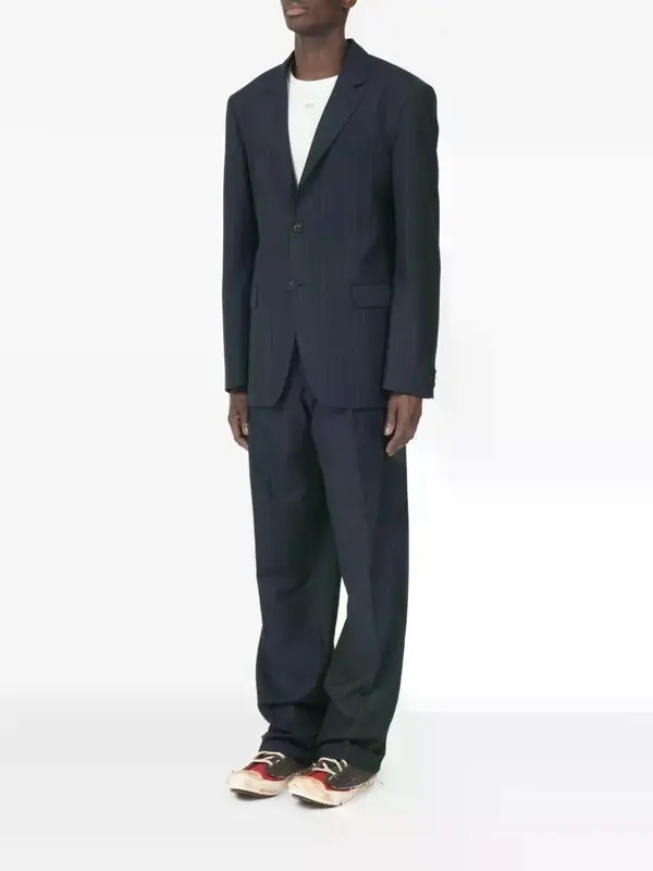 MAISON MARGIELA Pinstripe Wool Blazer - Blue
