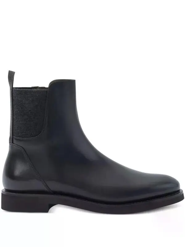 Brunello Cucinelli Leather Chelsea Boots - Black