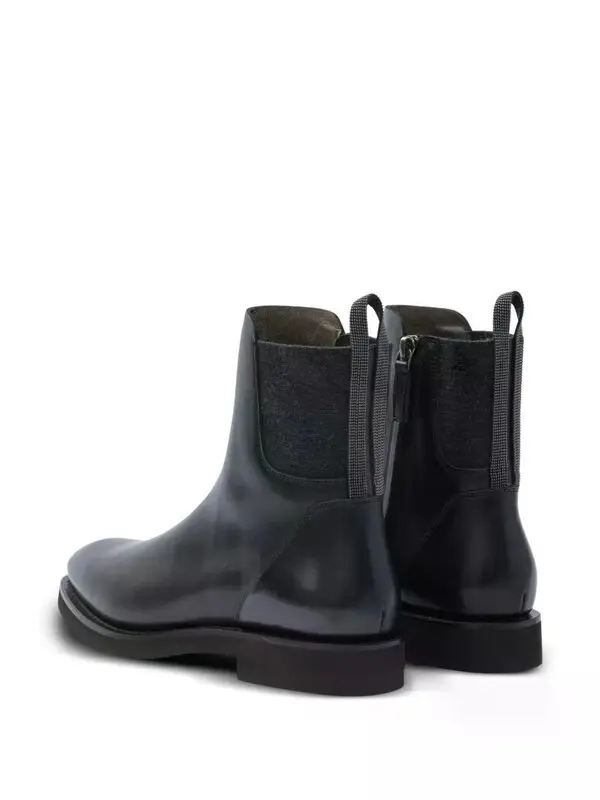 Brunello Cucinelli Leather Chelsea Boots - Black