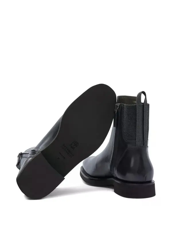 Brunello Cucinelli Leather Chelsea Boots - Black