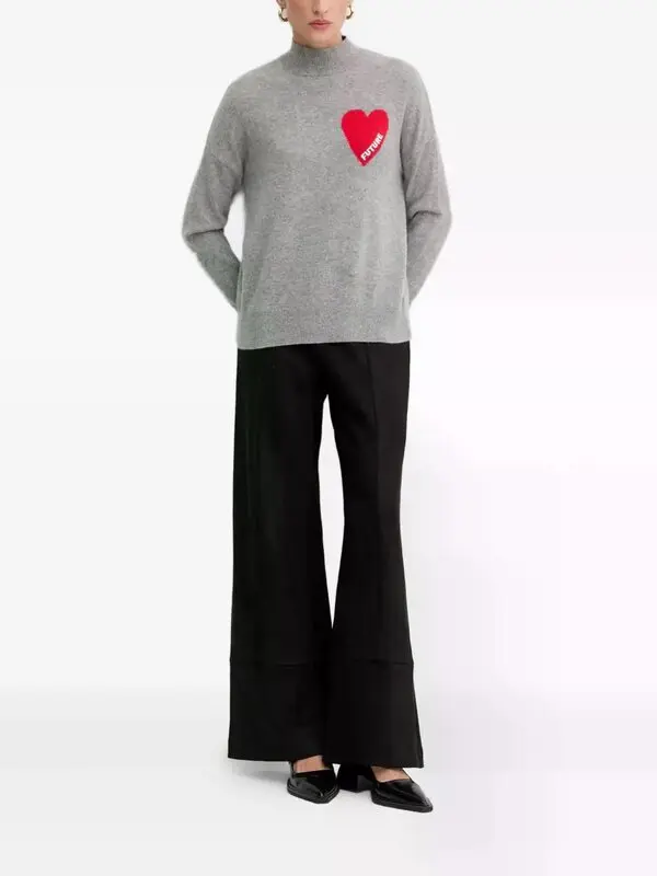 From Future Heart-motif High Neck Sweater - Grey