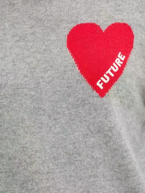 From Future Heart-motif High Neck Sweater - Grey