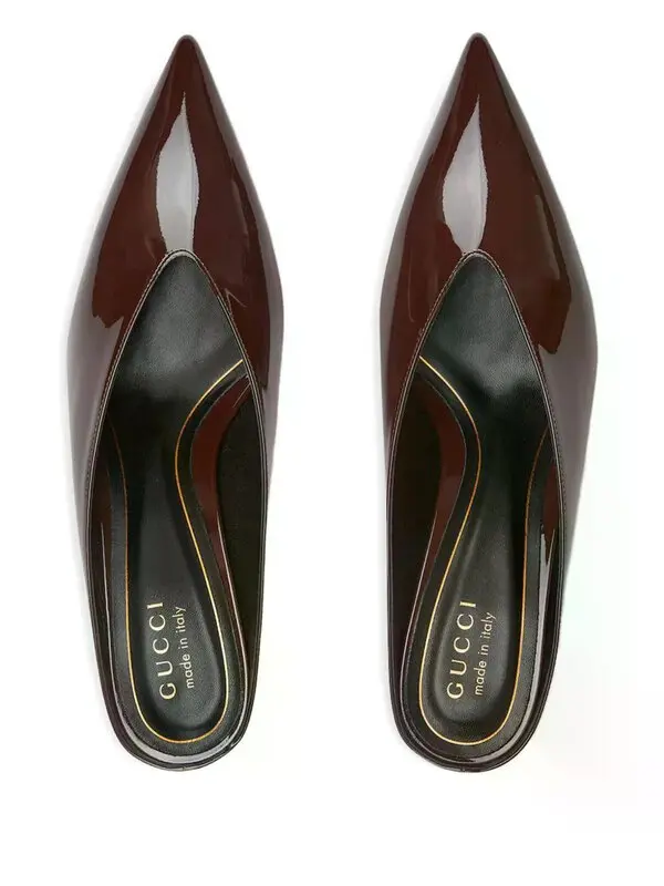 Gucci 55mm Patent Leather Heeled Mules