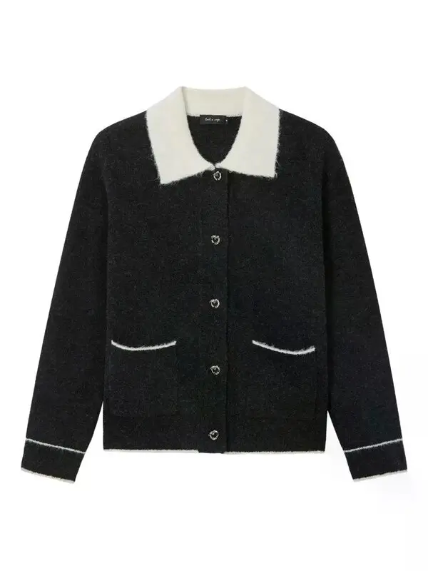 TOUT A COUP Collared Patch-pockets Cardigan - Grey