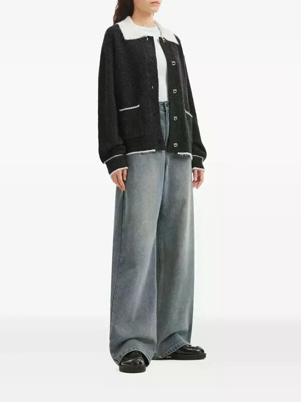 TOUT A COUP Collared Patch-pockets Cardigan - Grey