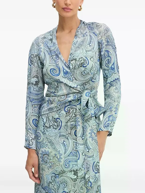 MARCIANO Paisley Print Tie Blouse