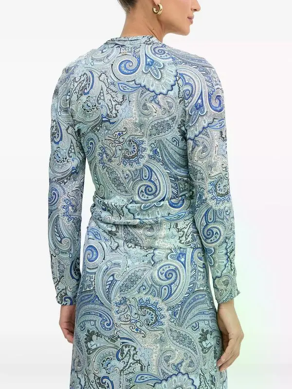 MARCIANO Paisley Print Tie Blouse