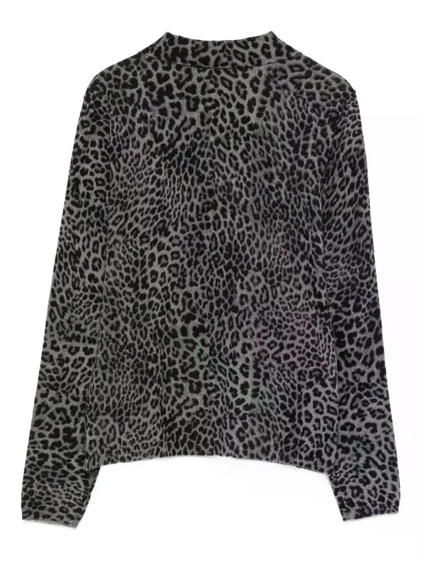 Dkny Logo-patch Leopard-pattern Cardigan