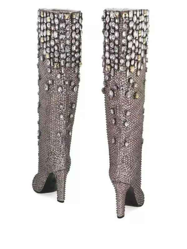 Alberta Ferretti Rhinestone-appliqué Knee-high Boots