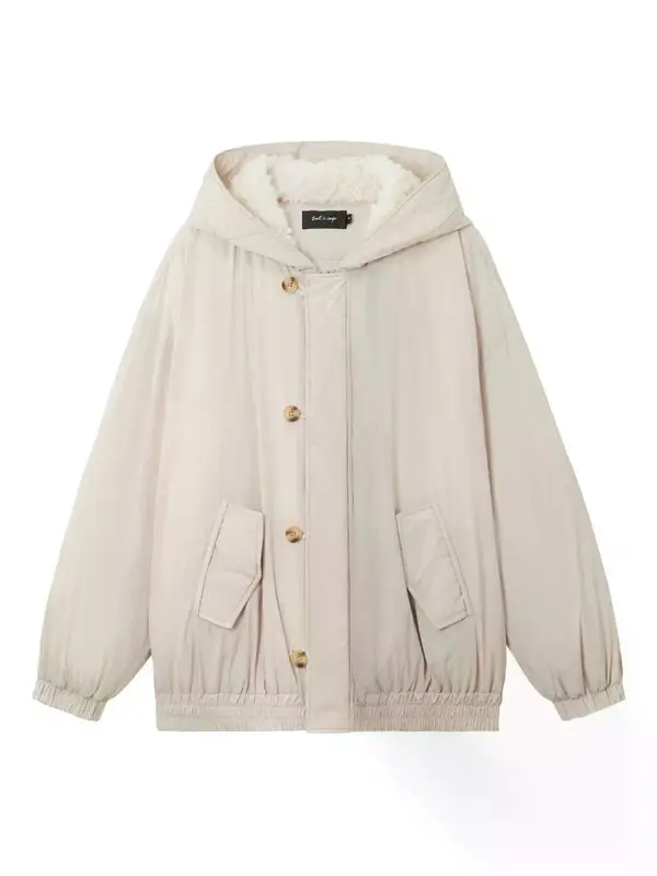 TOUT A COUP Hooded Button-fastening Jacket