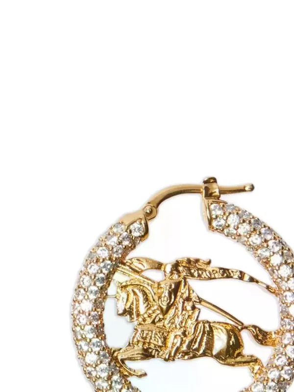 Burberry Equestrian Knight Hoop Earrings - Yellow