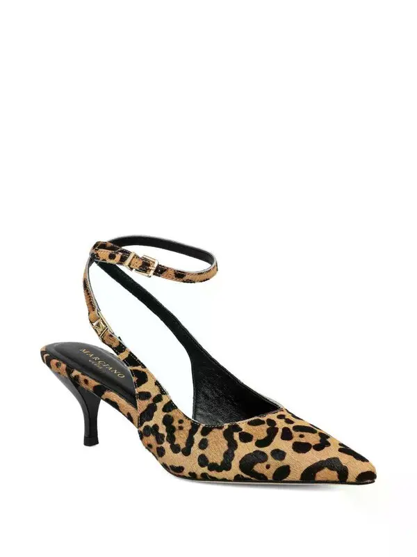 MARCIANO Ankle-strap Leopard Pumps