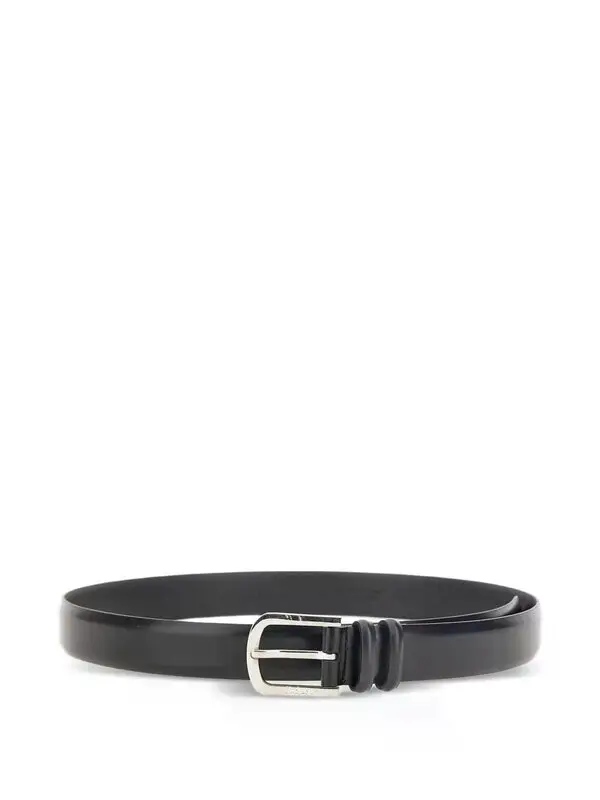 ORTIGNI Buckled Leather Belt - Black