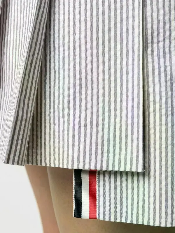 Thom Browne Pinstriped Pleated Mini Skirt - Grey