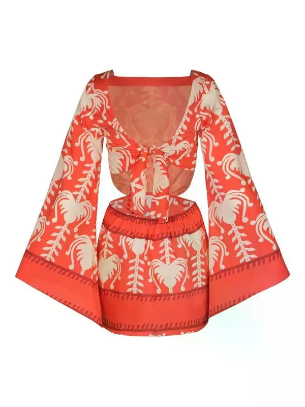 Johanna Ortiz Words Of Wisdom Printed Dress - Red