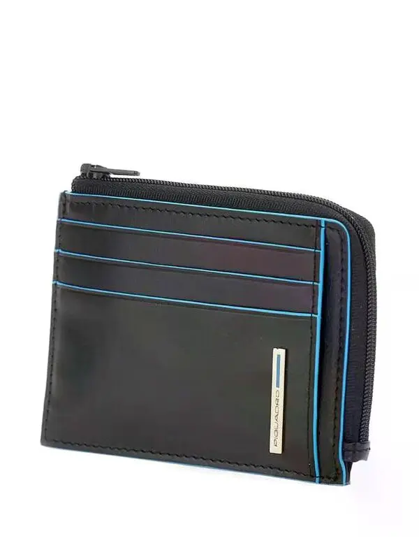 PIQUADRO Zip Leather Cardholder - Black