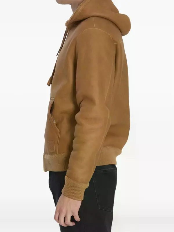 Loewe Hooded Reversible Leather Jacket - Neutrals