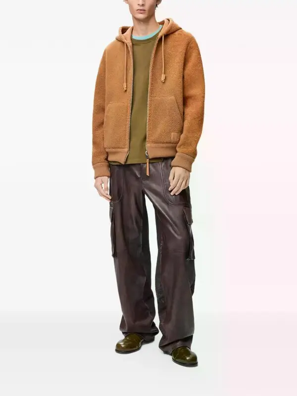 Loewe Hooded Reversible Leather Jacket - Neutrals