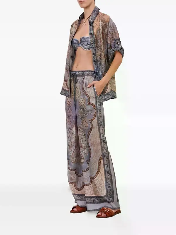 Zimmermann Wanderlust Drawstring-waist Trousers - Blue