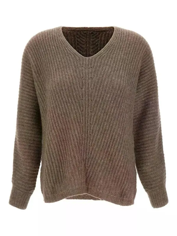 Hemisphere V-neck Long Sleeve Pullover Sweater