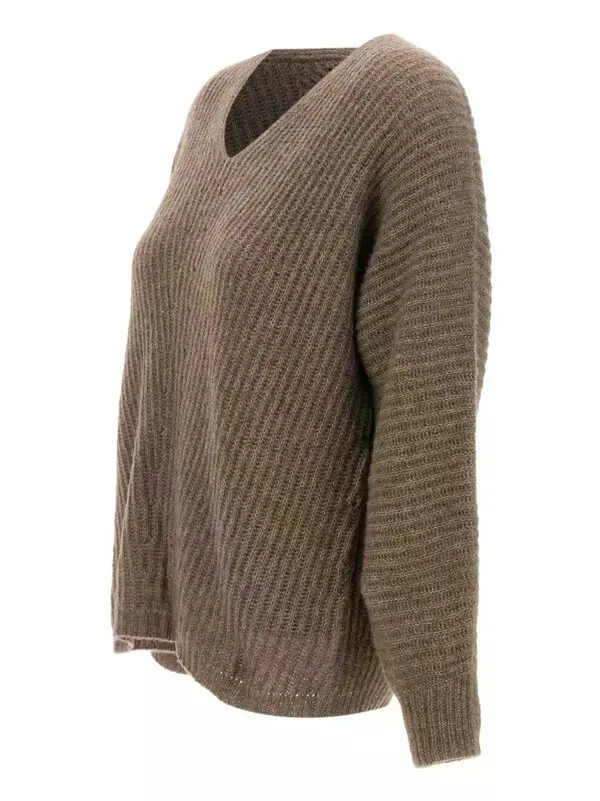 Hemisphere V-neck Long Sleeve Pullover Sweater