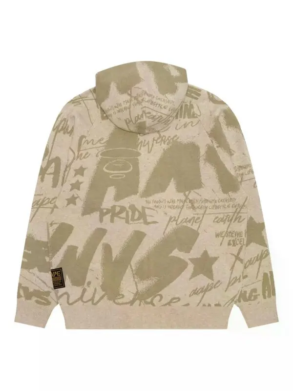 AAPE BY *A BATHING APE Graphic Print Zip-up Hoodie