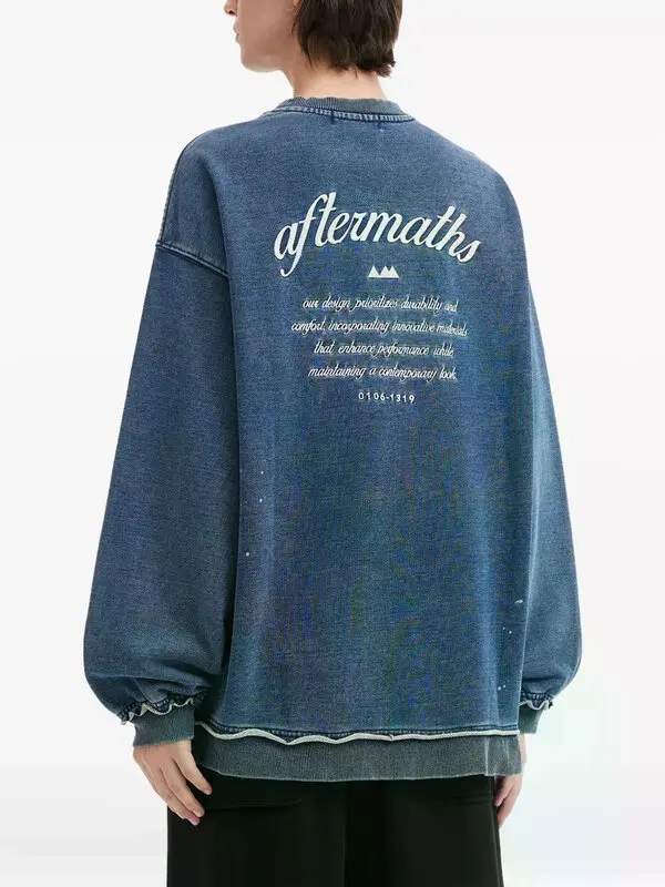 AFTERMATHS Logo-embroidered Sweatshirt - Blue