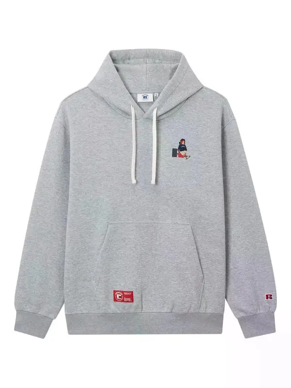 CHOCOOLATE X Russell Athletic Logo-embroidered Hoodie - Grey