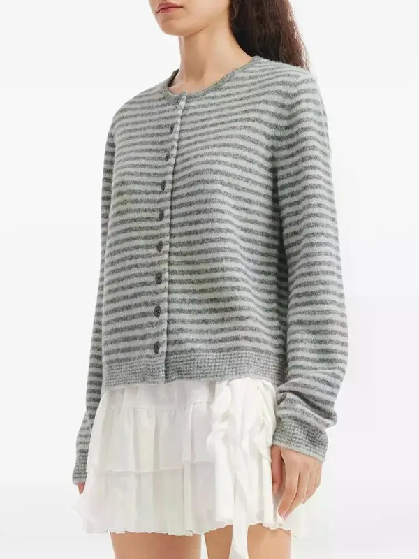 TOUT A COUP Striped Button Cardigan