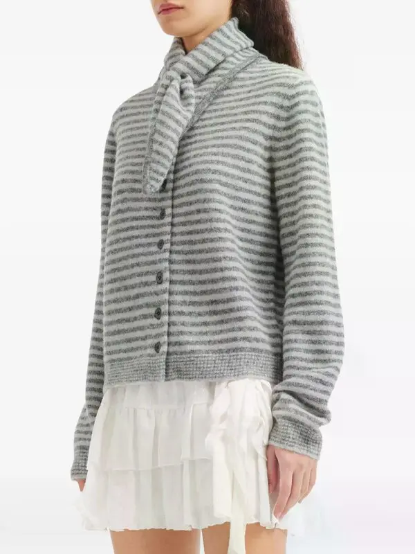 TOUT A COUP Striped Button Cardigan