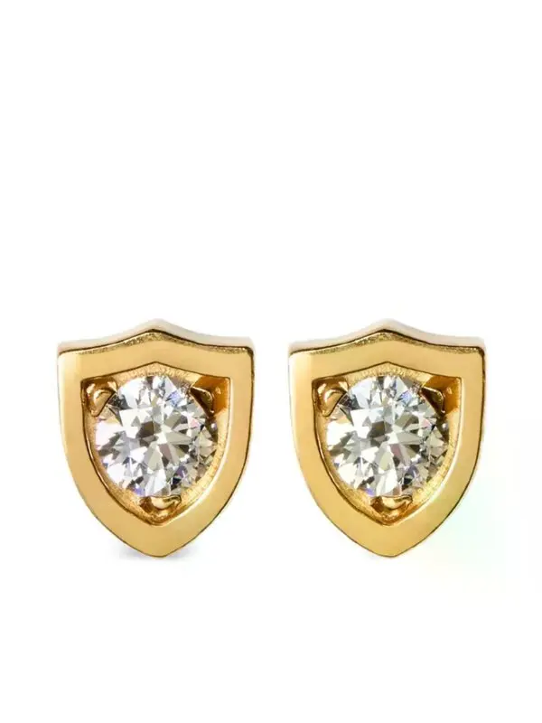 Burberry Shield Zirconia Stud Earrings - Gold