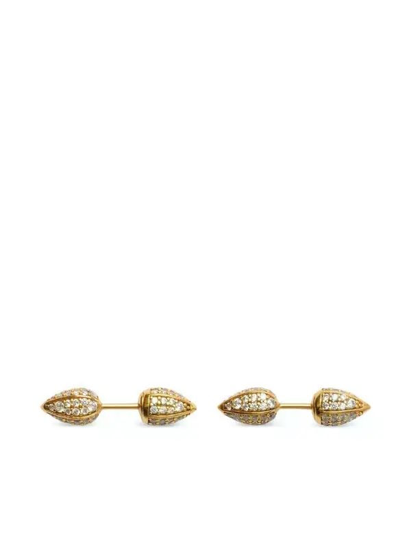 Burberry Spear Pavé-set Stud Earrings - Gold